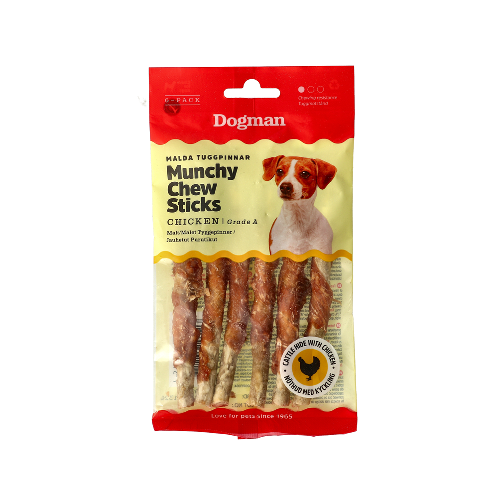 DOGMAN Chew Sticks with chicken 6pcs, S 12,5cm 72g – M&VTrade