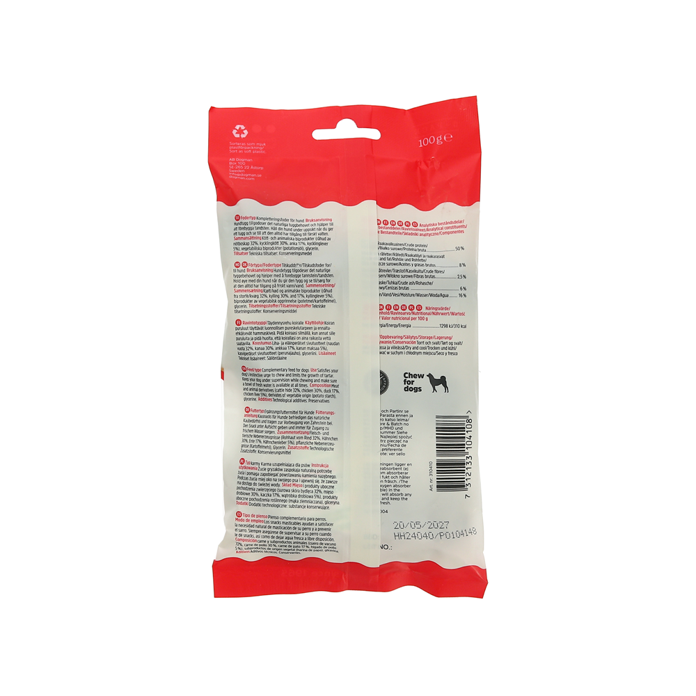 DOGMAN Chewing sticks with three meats 12.5cm/100g – M&VTrade